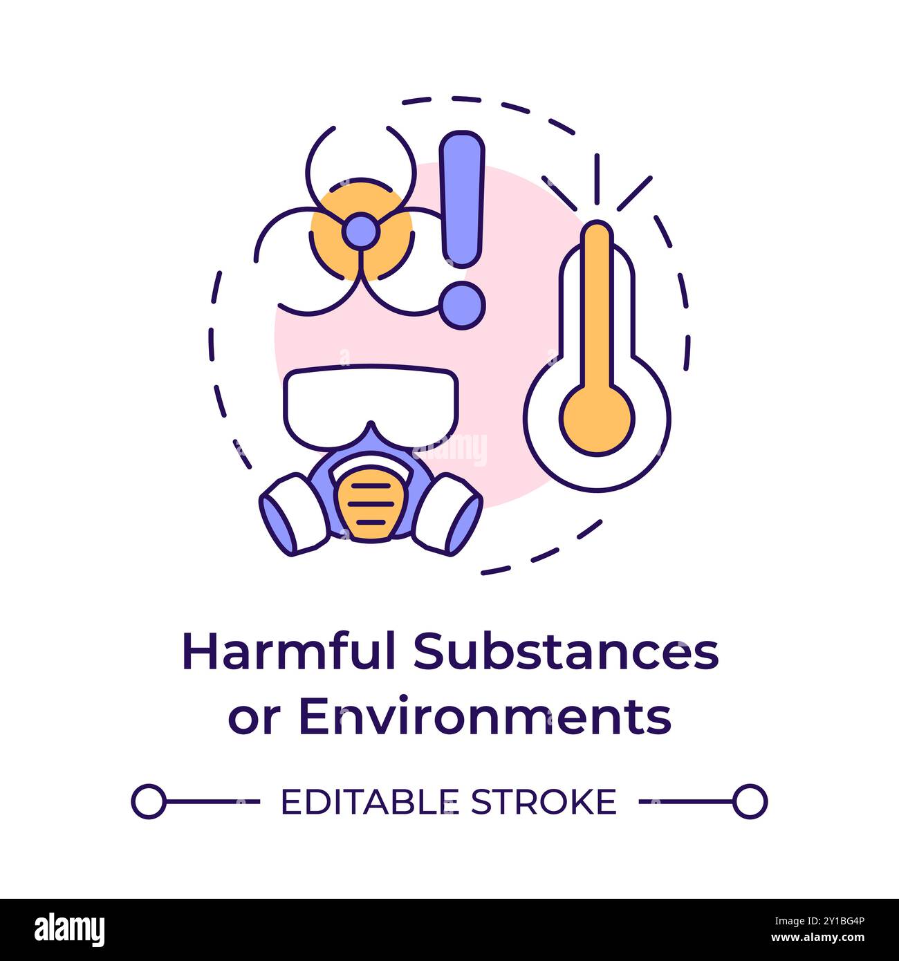 Harmful substances and environments multi color concept icon Stock ...