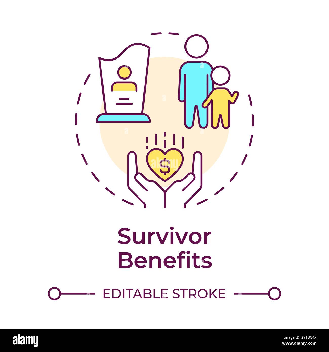 Survivor benefits multi color concept icon Stock Vector Image & Art - Alamy