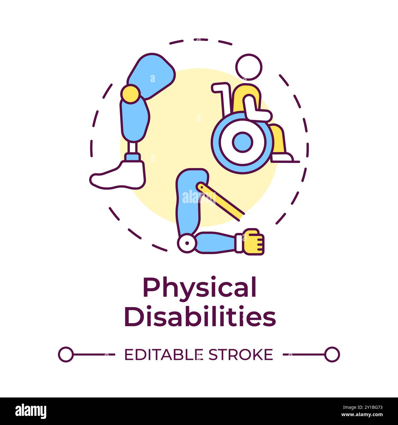 Physical disabilities multi color concept icon Stock Vector Image & Art ...
