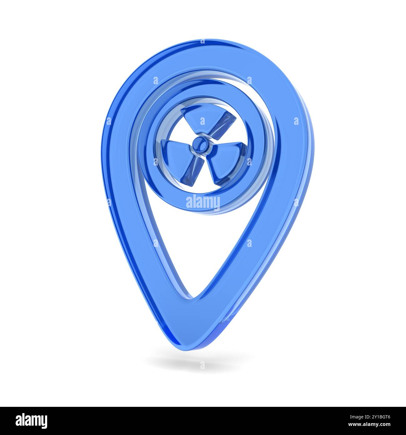 glass pointer marker on white background. Isolated 3D illustration ...