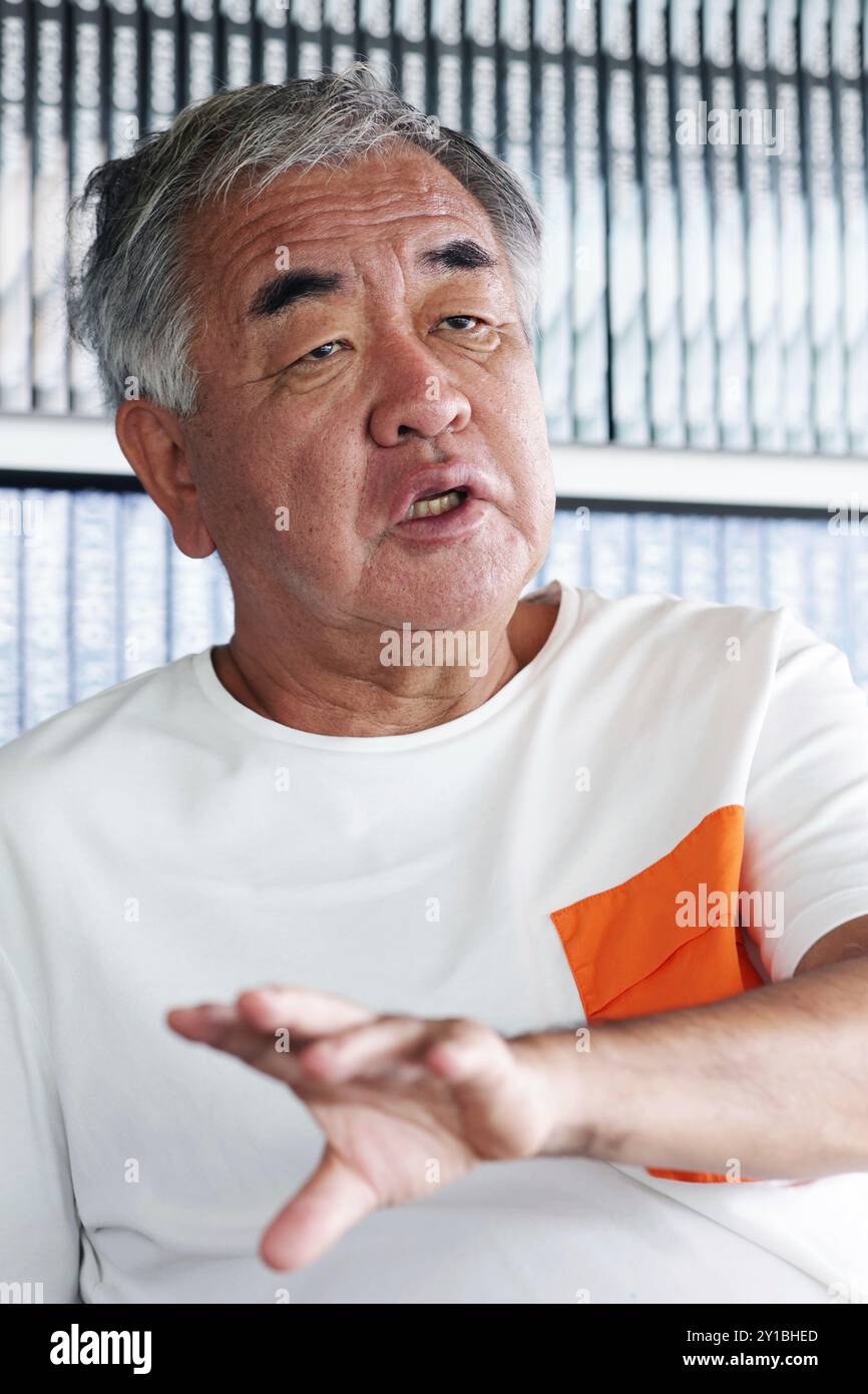 Kengo Kuma, Japanese architect, speaks during an interview in Minato ...
