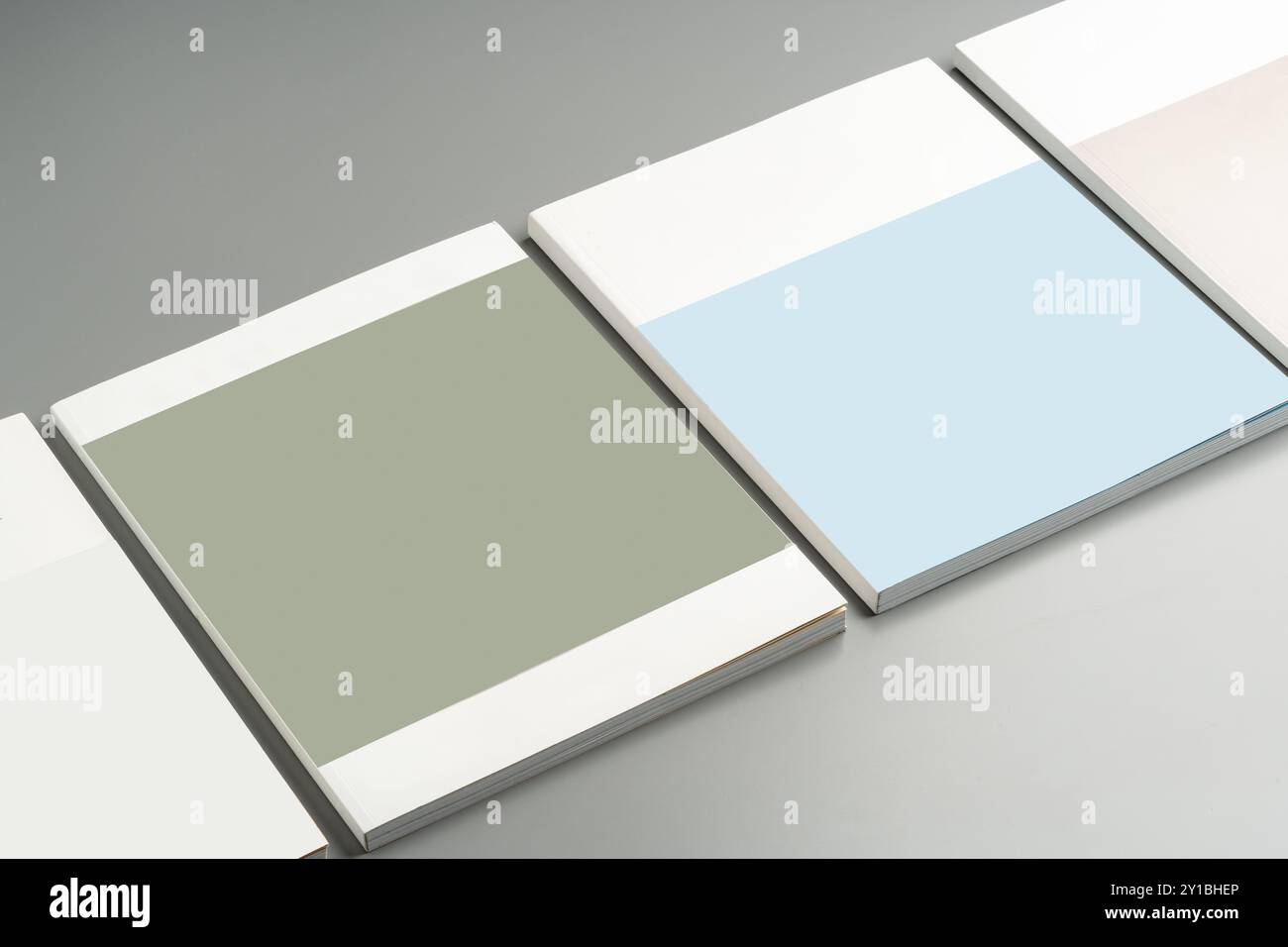 Various color swatches neatly arranged on a gray surface showcasing ...