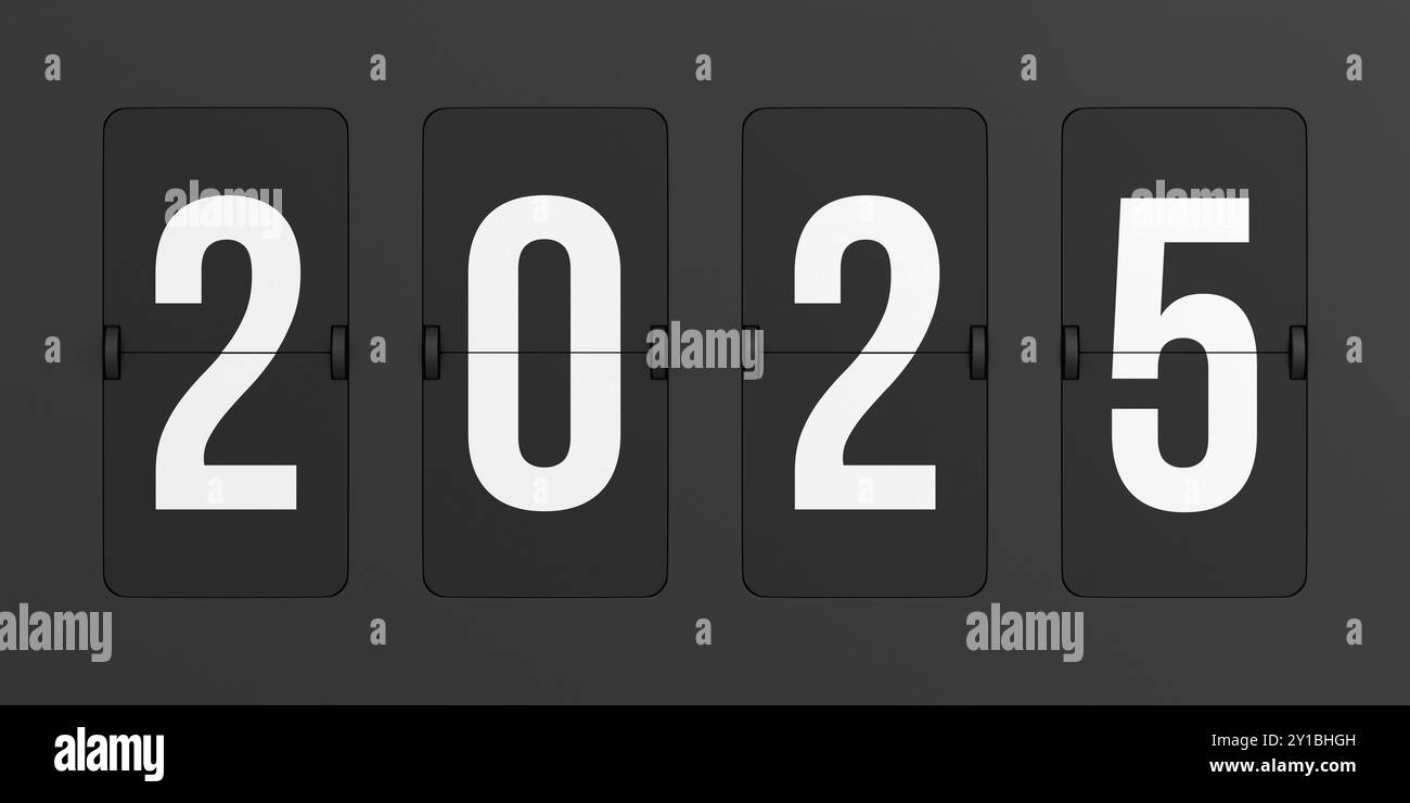 Flip black scoreboard 2025. 3D illustration Stock Photo - Alamy