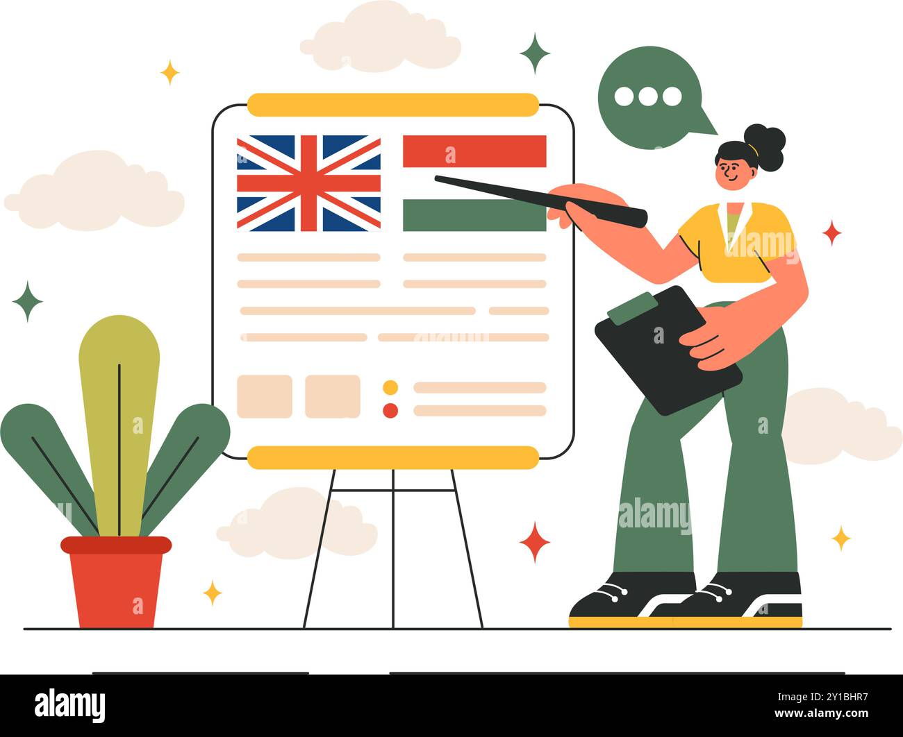 Language School Vector Illustration of Online Learning, Courses ...