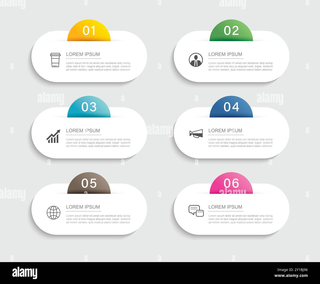 6 data infographics tab paper index template. Illustration abstract ...