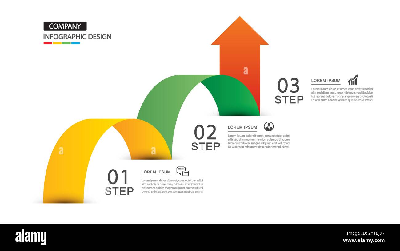 Infographics arrow symbol timeline business steps to success Stock ...