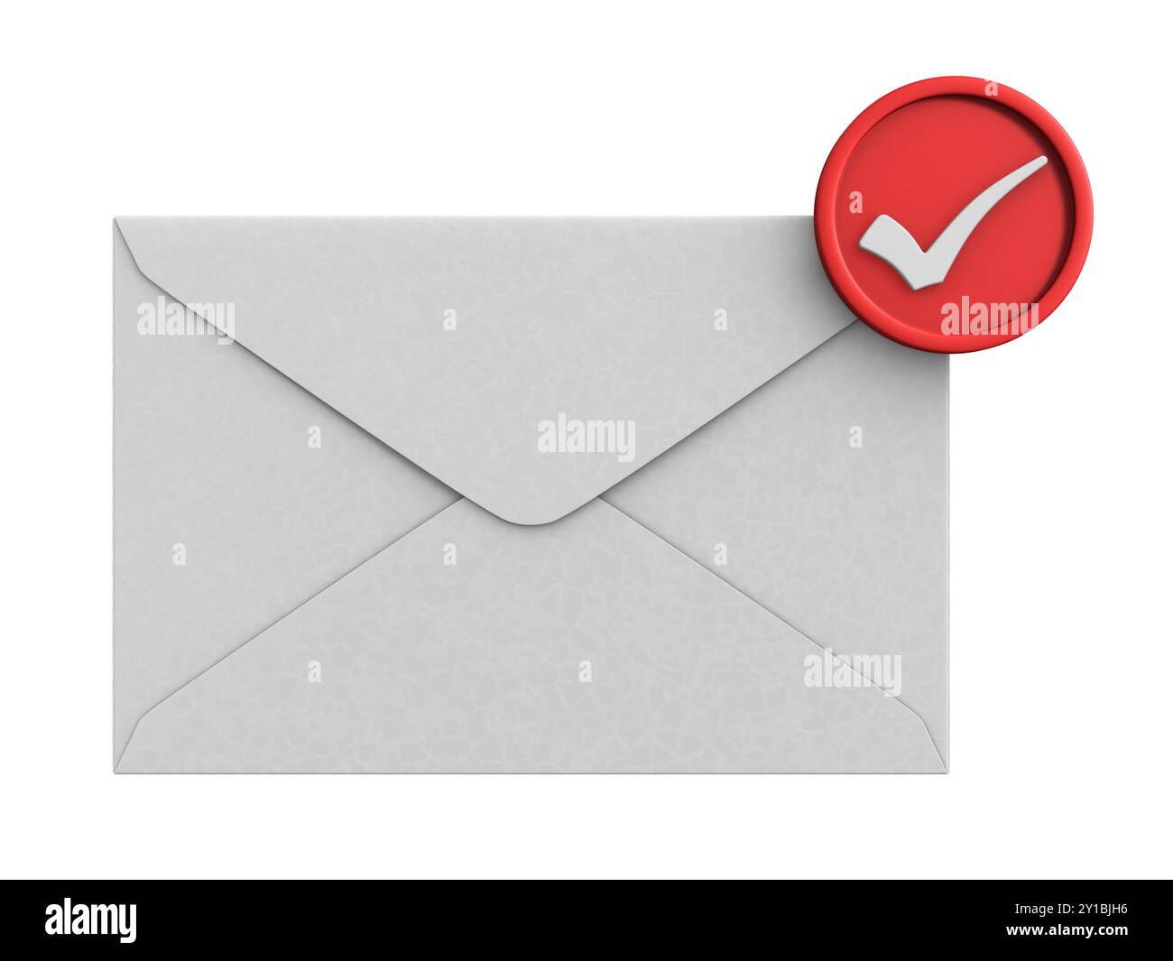 mail and checkmark on white background. Isolated 3D illustration Stock ...
