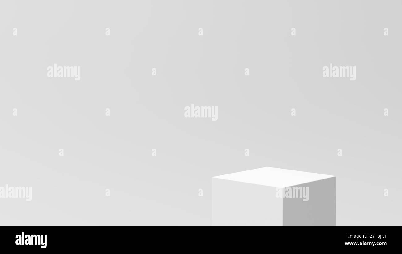 Product display. Display plinths. Stand. White color. 3d illustration ...