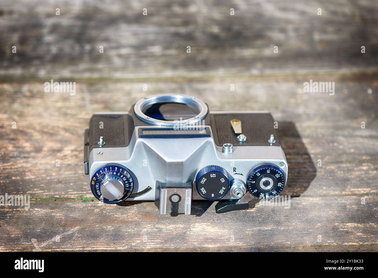 Old soviet analog 35 mm film camera without a lens Stock Photo - Alamy