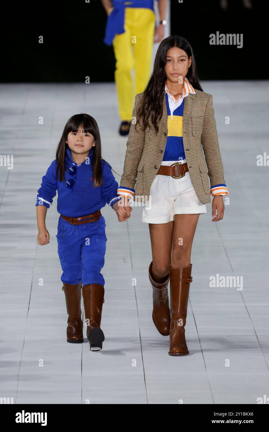New York, USA. 05th Sep, 2024. A model walks on the runway at the Ralph ...