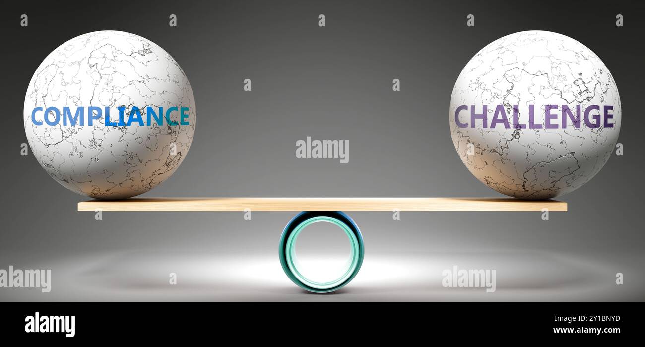 Compliance and challenge in balance. A metaphor showing Compliance in ...