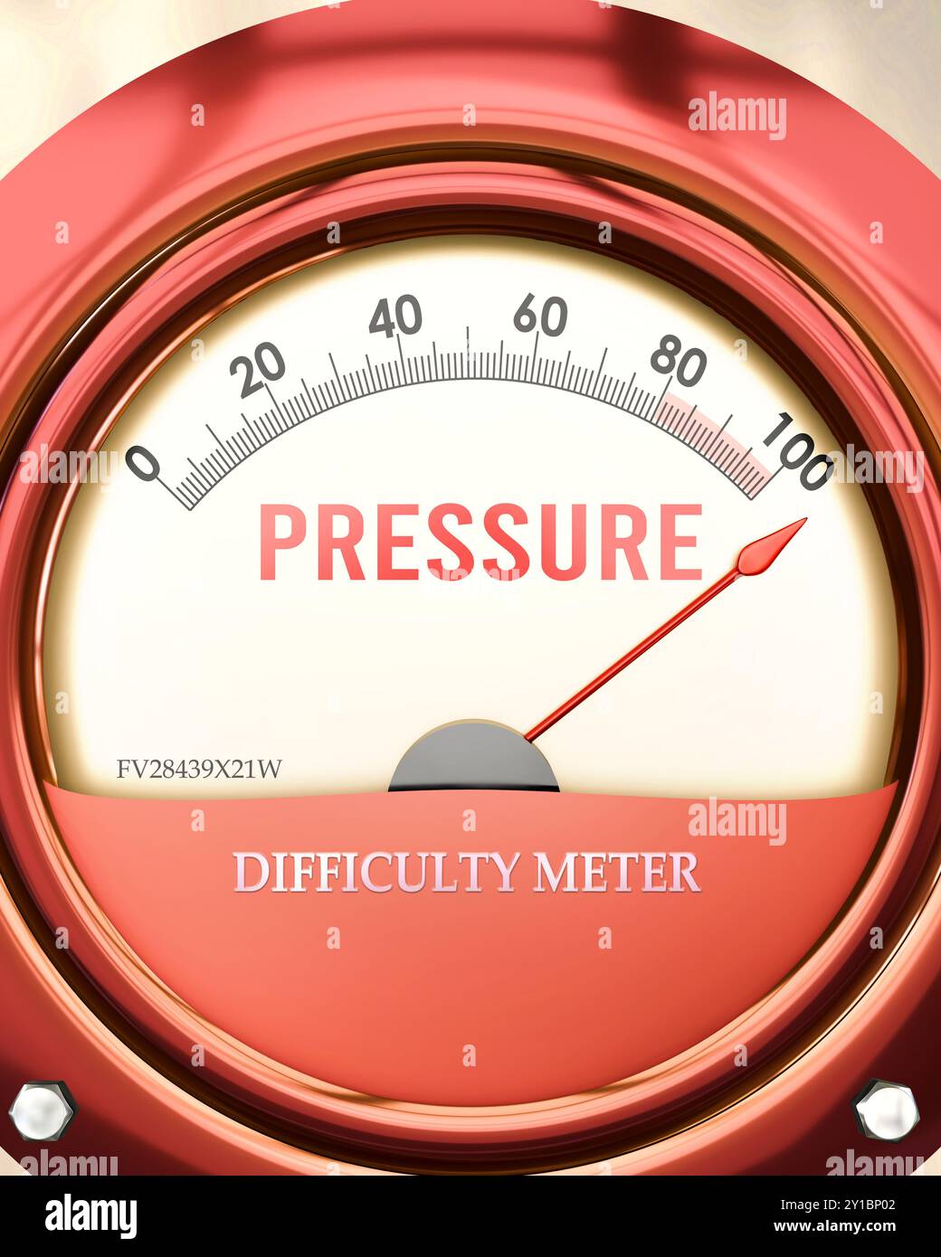 Pressure and Difficulty Meter that is hitting a full scale, showing a ...