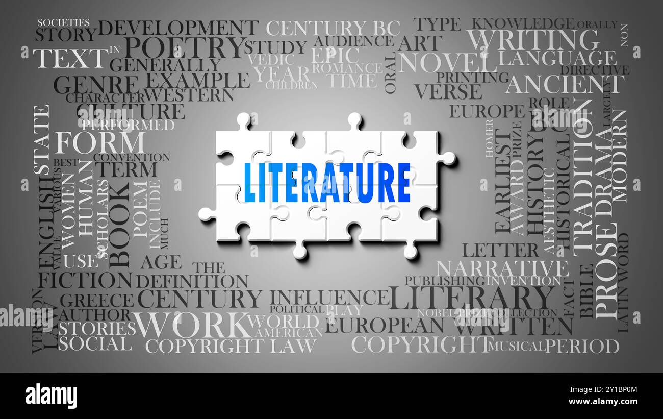 Literature As A Complex Subject Related To Important Topics Spreading Around As A Word Cloud