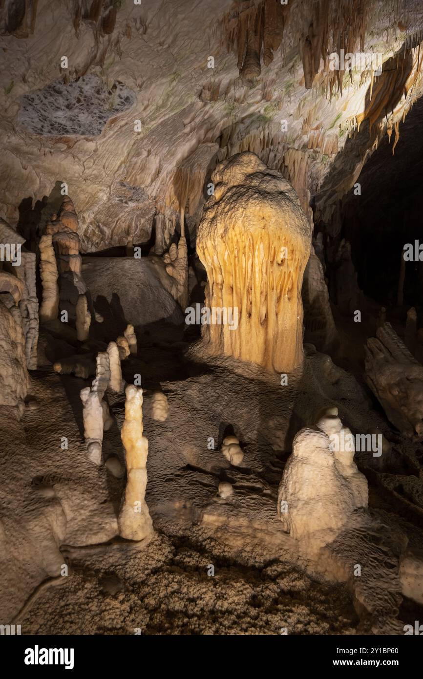 Postojna Cave (Slovene: Postojnska Jama) stalagmites in Postojna ...