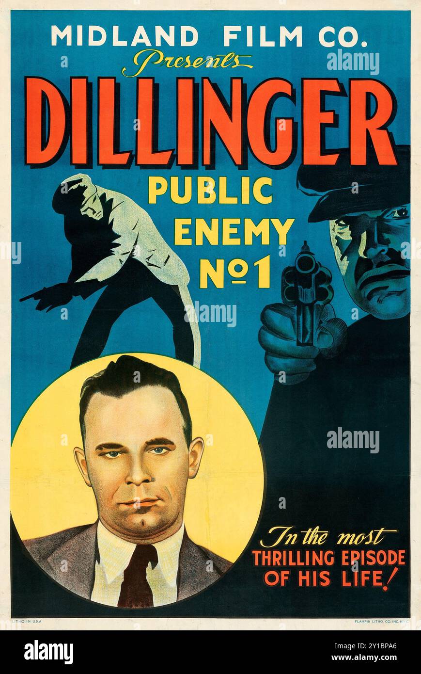Vintage film poster - Dillinger, Public Enemy No.1 (Midland Film Co ...