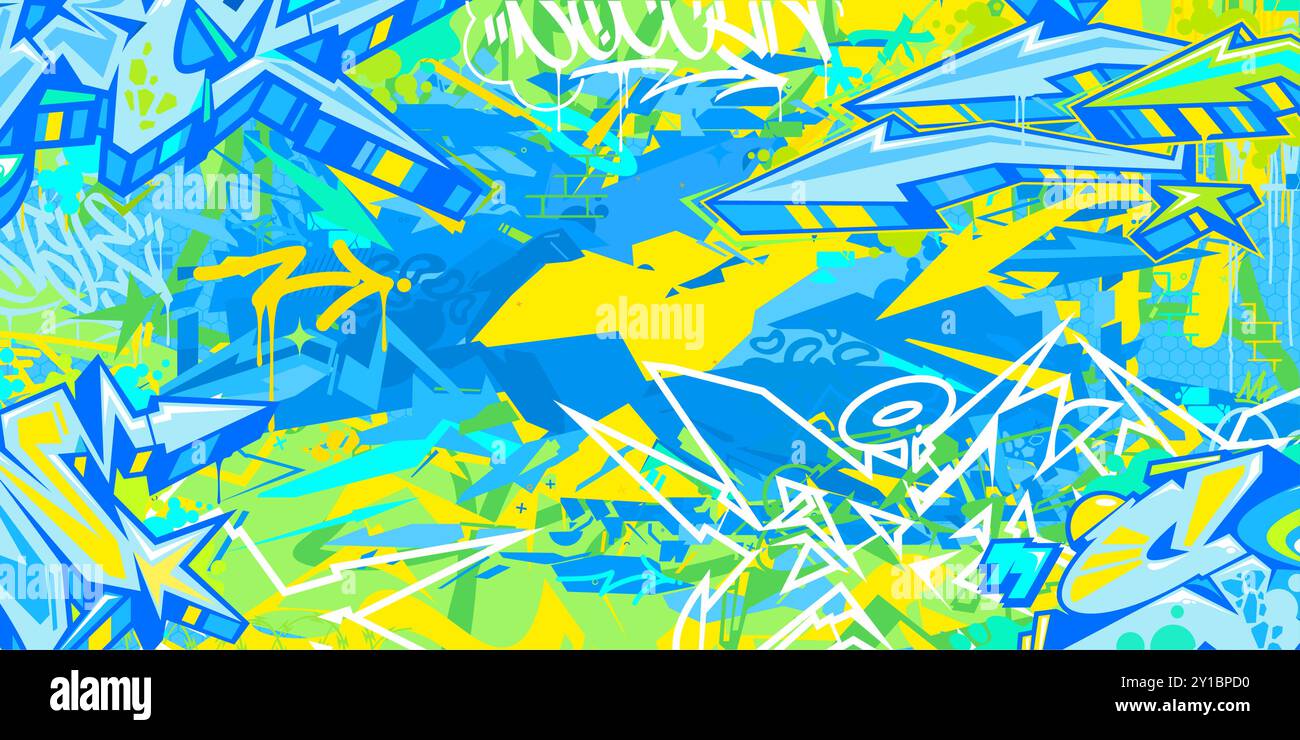 Trendy Abstract Hip Hop Urban Street Art Graffiti Style Vector ...