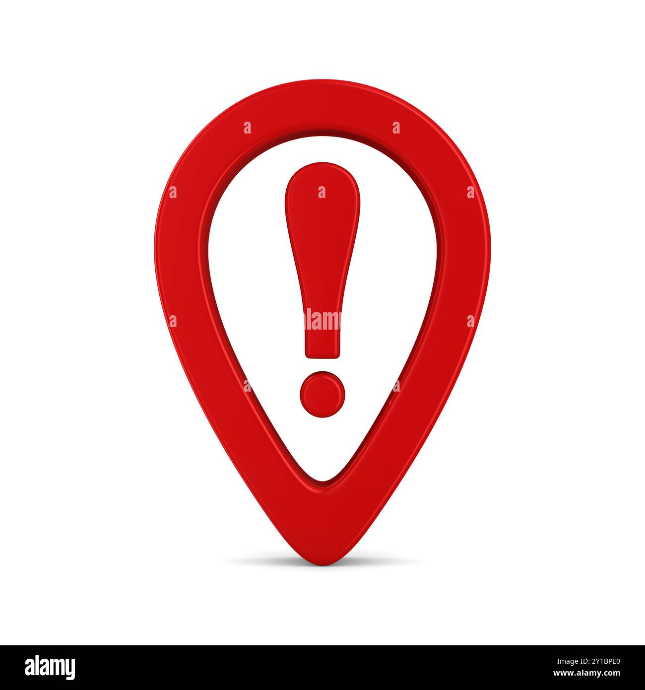 Red exclamation point on white background. Isolated 3D illustration ...