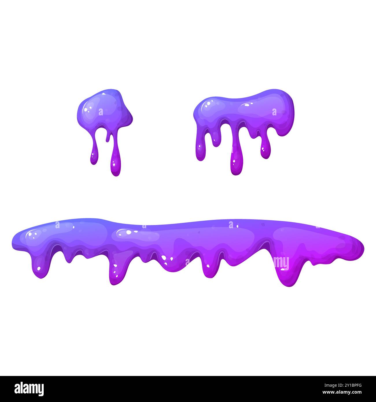 Colorful dripping slime in cartoon. Mucus splashes and liquid drop ...