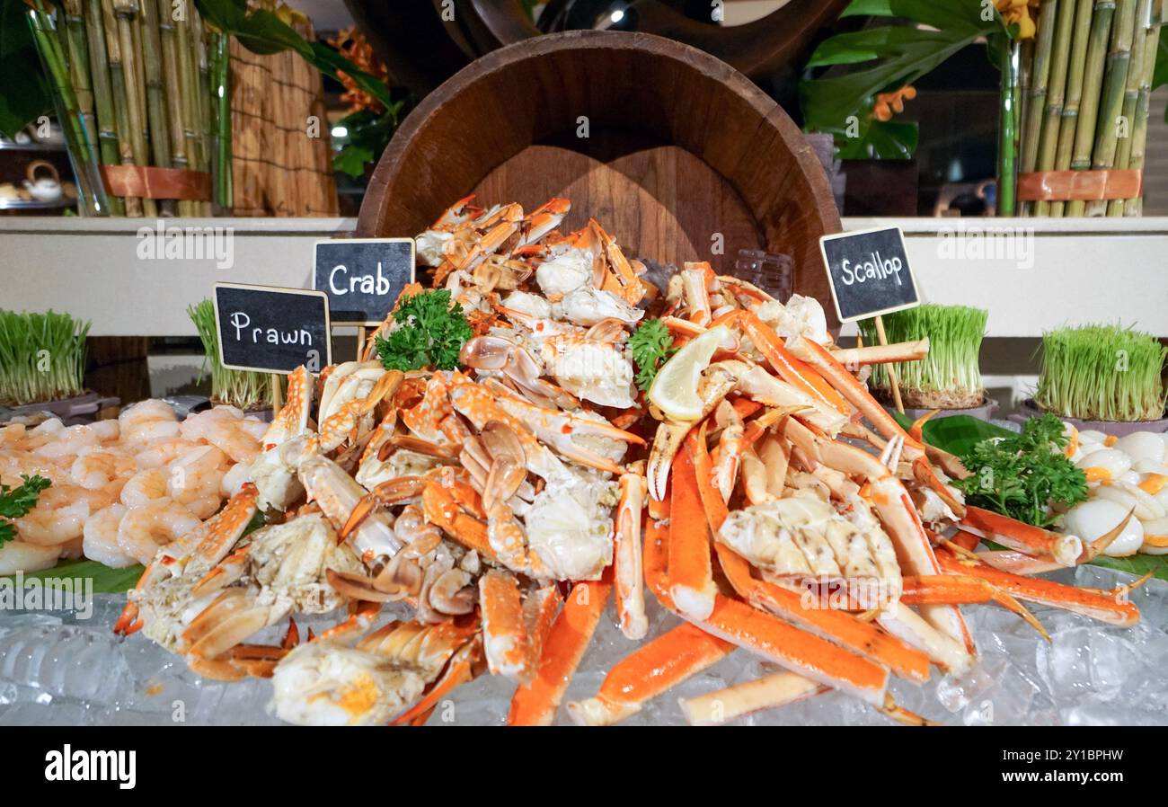 Superbly cooked fresh seafood cold station at International Buffet ...