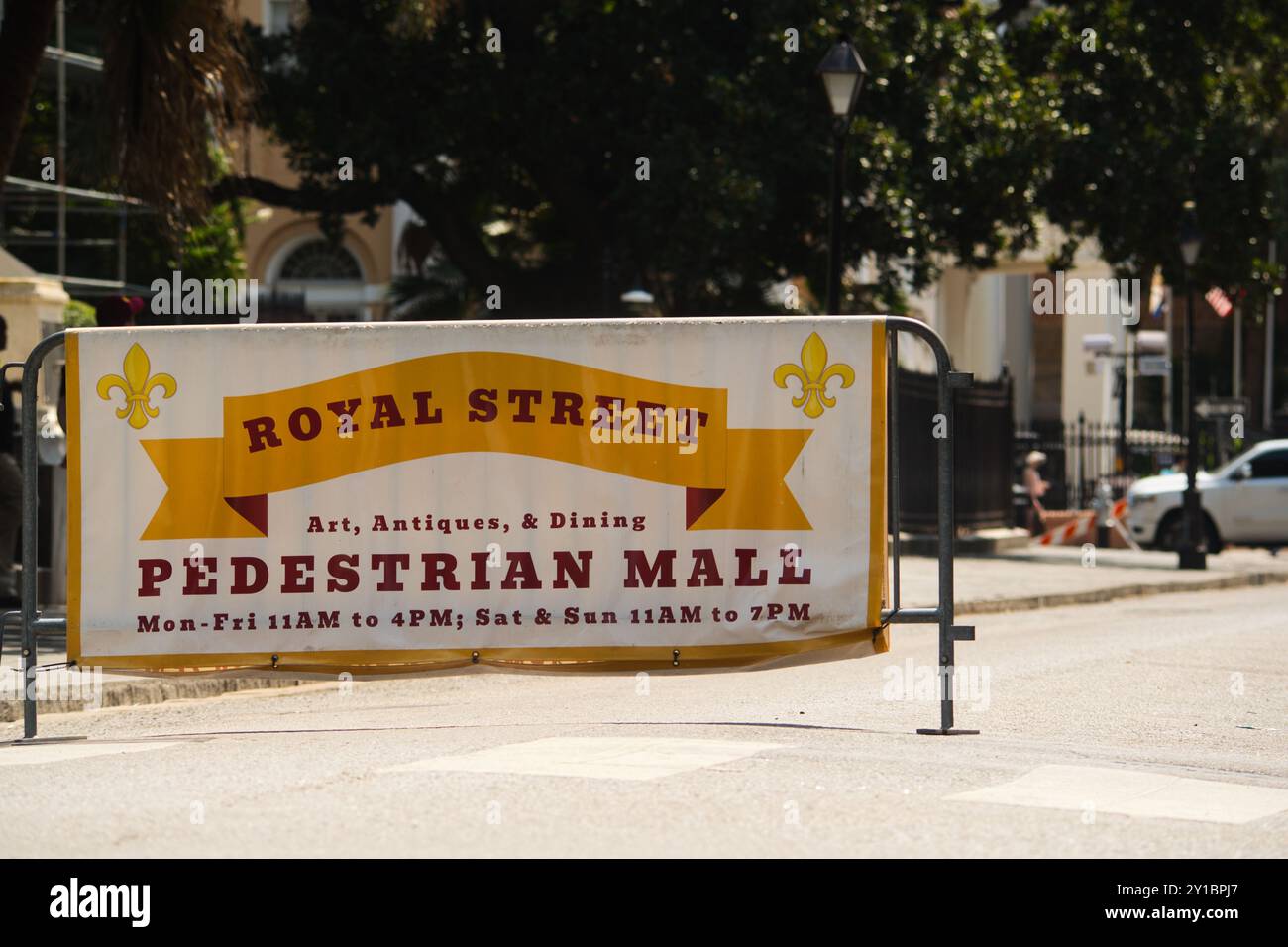 Banner for the Royal Street Pedestrian Mall in the New Orleans Stock ...