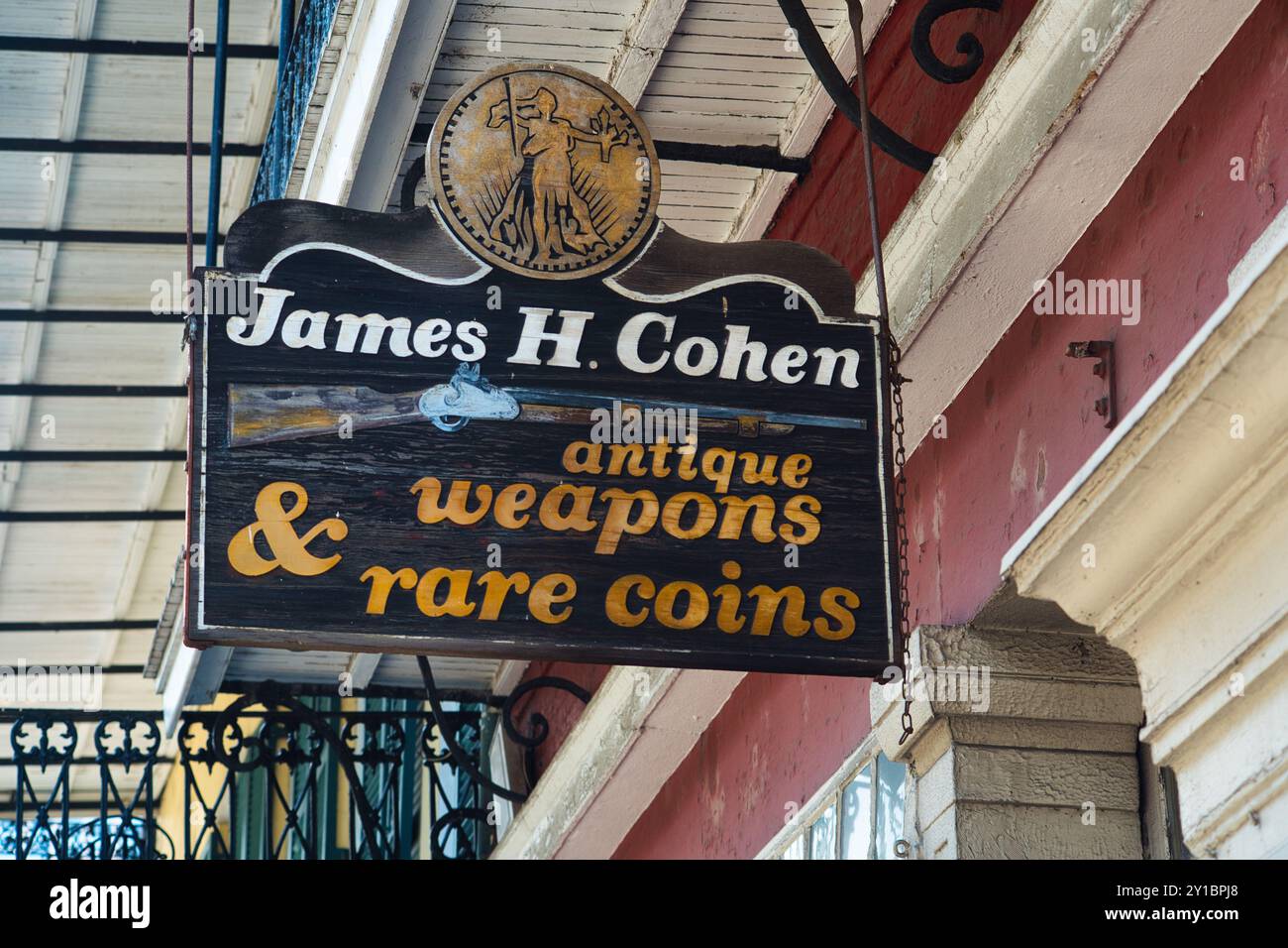 Sign for James H. Cohen Antique Weapons and Rare Coins in New Orleans ...
