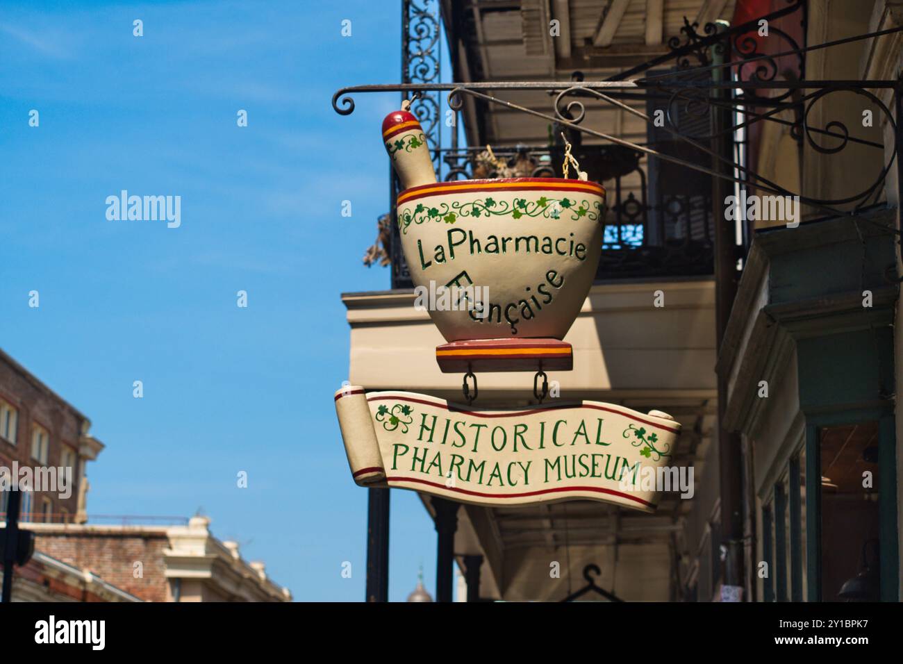 Sign for the New Orleans Pharmacy Museum in the French Quarter Stock ...
