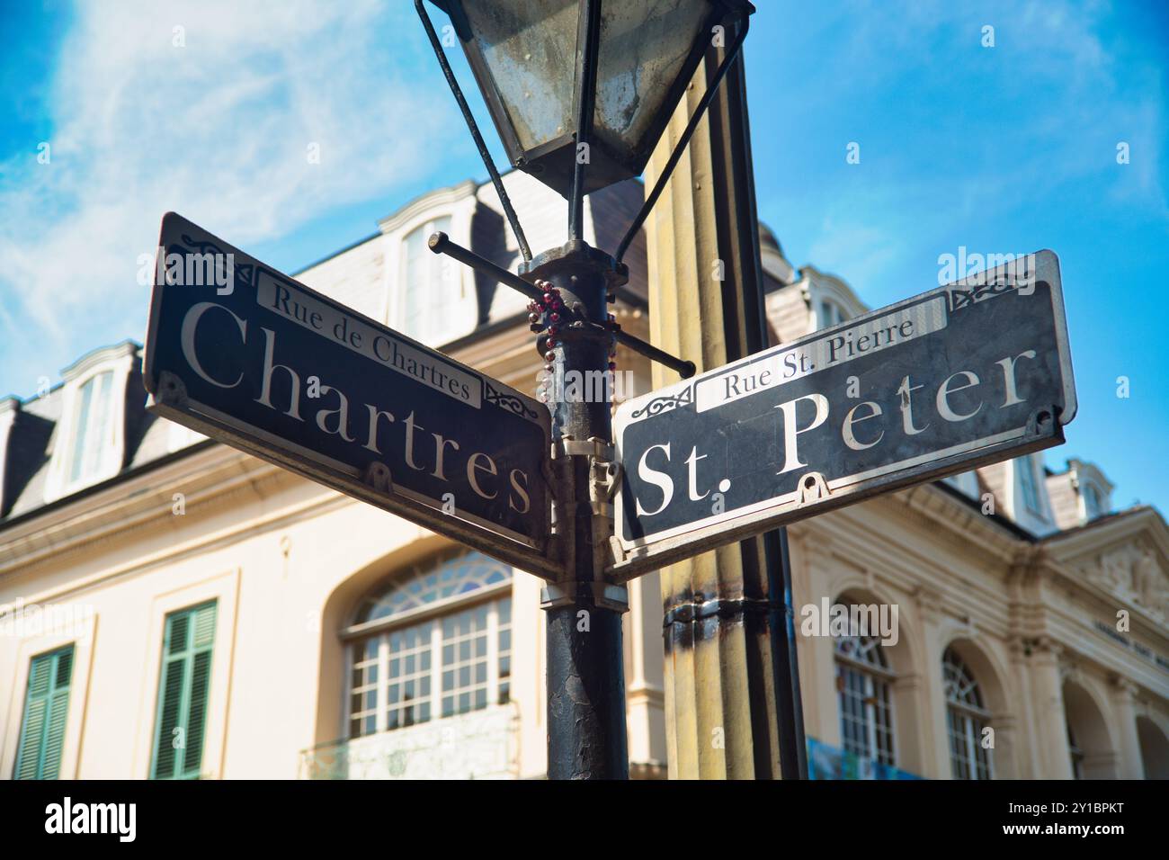 Chartres and St. Peter Street Signs New Orleans French Quater Lamp Post ...