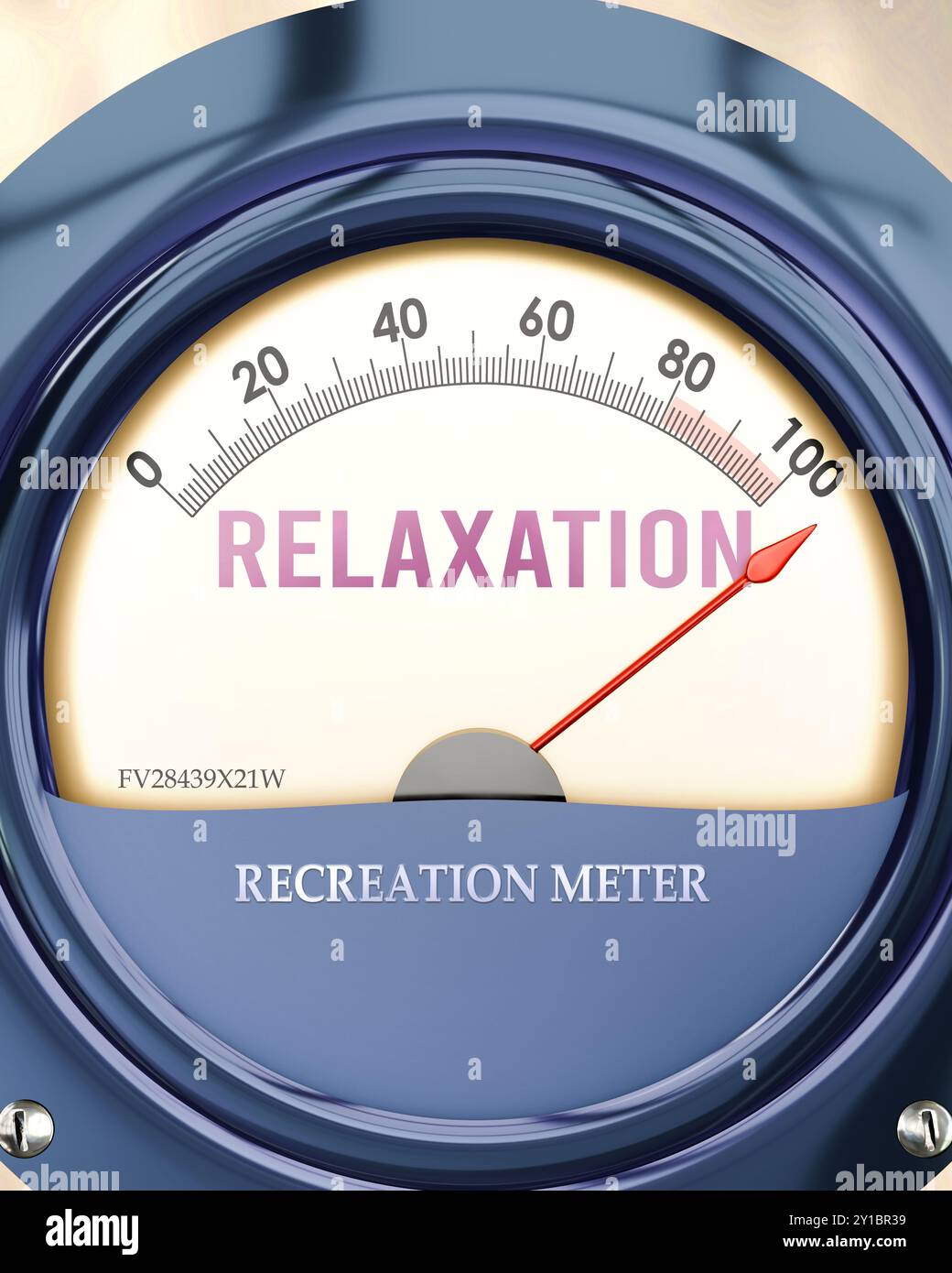 Relaxation and Recreation Meter that is hitting a full scale, showing a ...