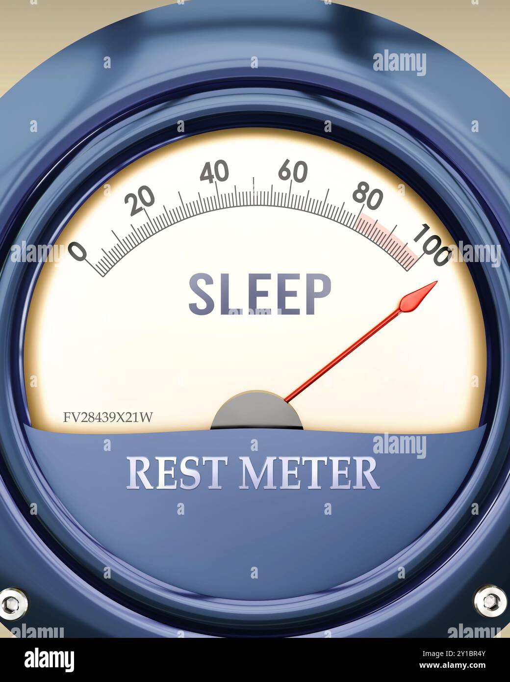 Sleep and Rest Meter that is hitting a full scale, showing a very high ...