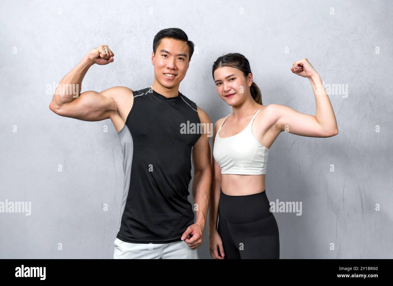 Active Asian couple showcasing their fitness goals with a captivating ...