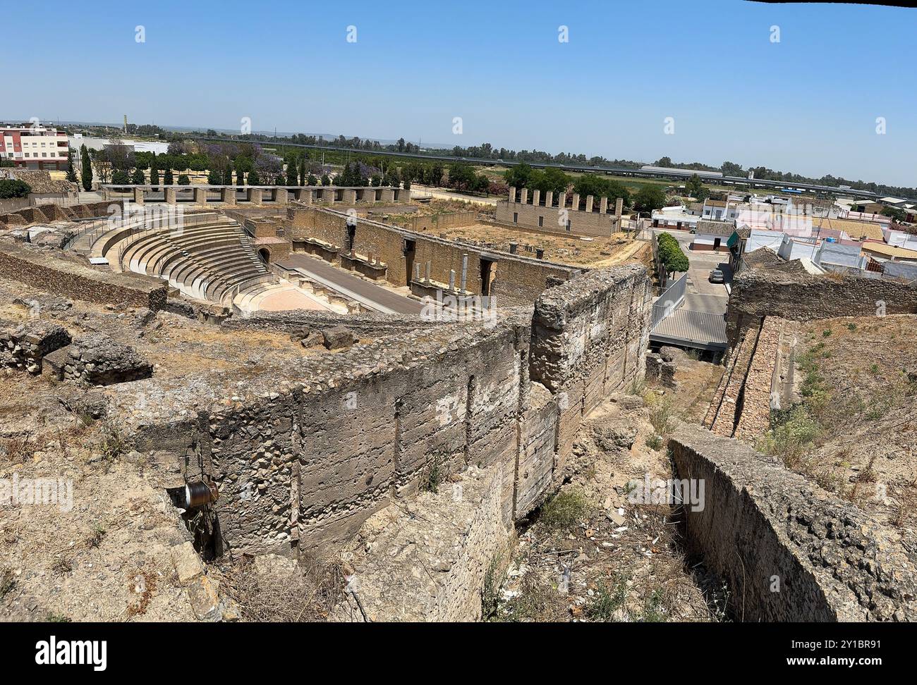 Roman amphitheater in the town of Santiponce Stock Photo - Alamy