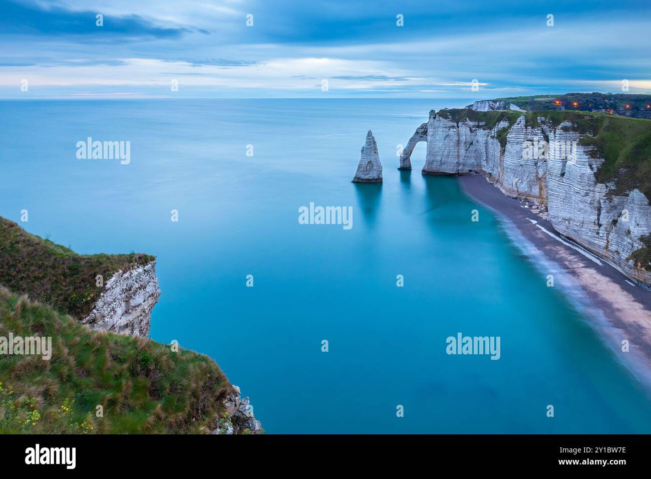 The arch and needle of Etretat, Octeville sur Mer, Le Havre, Seine ...