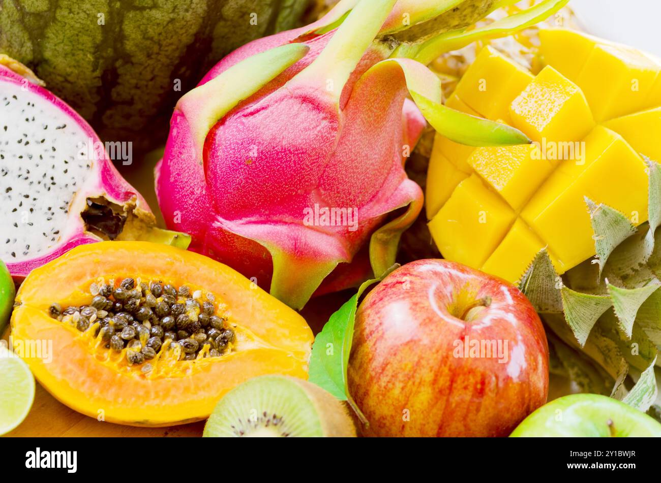 Set of tropical fruits. Shallow DOF Stock Photo - Alamy