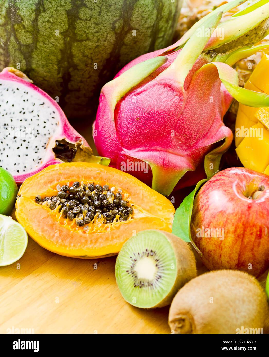 Set of tropical fruits. Shallow DOF Stock Photo - Alamy