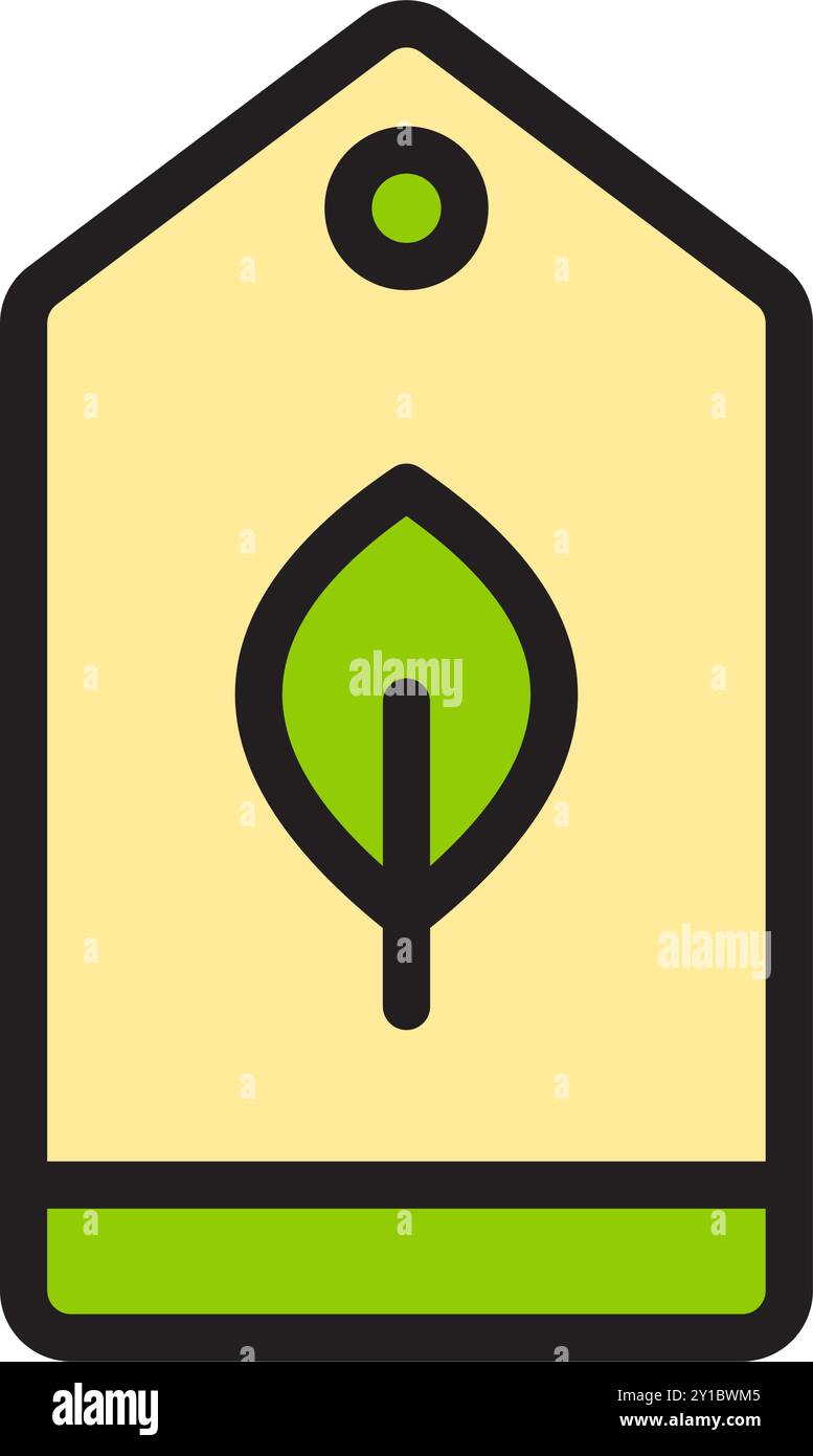 Icon flat shopping tag with leaf ecology, nature go green and save ...