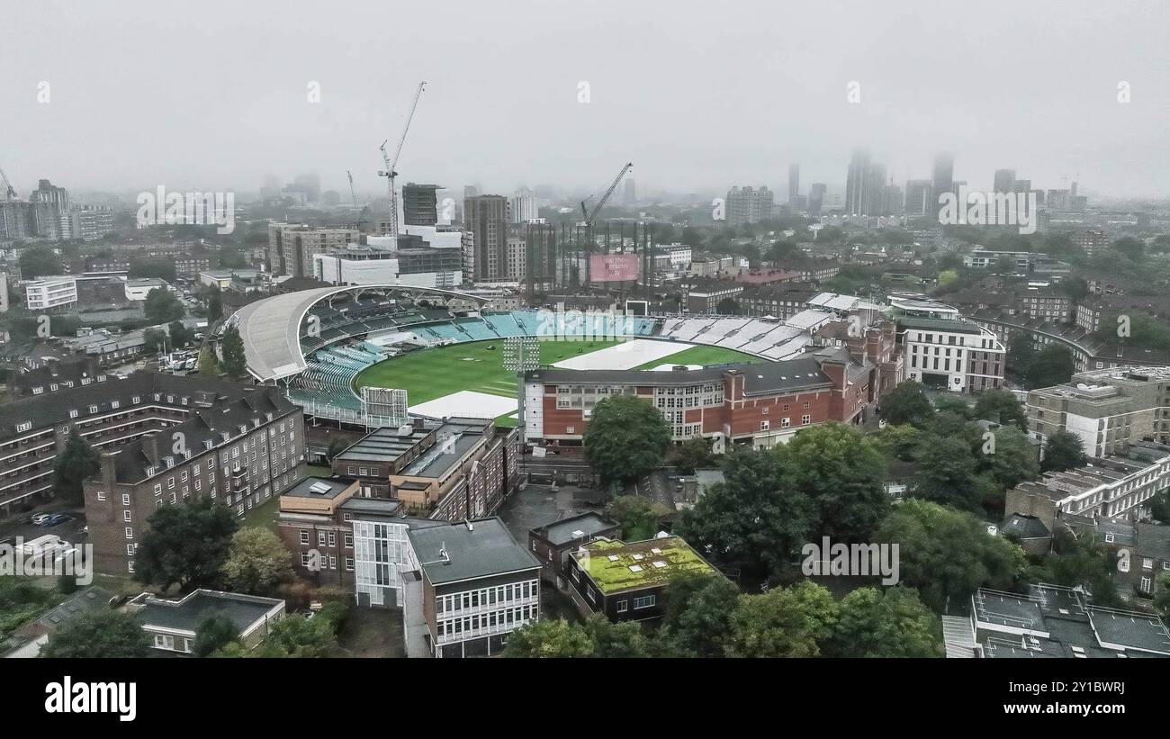 An aerial view of The Kia Ova during the 3rd Rothesay Test Match Day ...