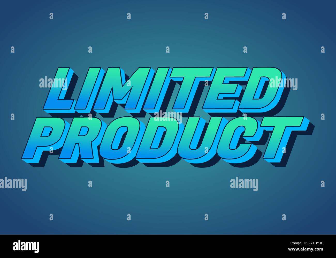 Limited product. Text effect design in 3D style in blue green colors ...