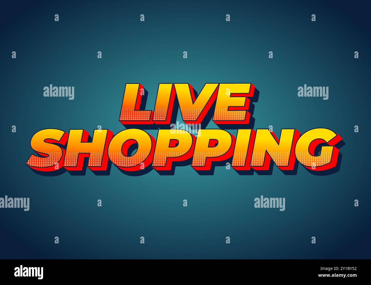 Live shopping. Text effect design in 3D style with eye catching colors ...
