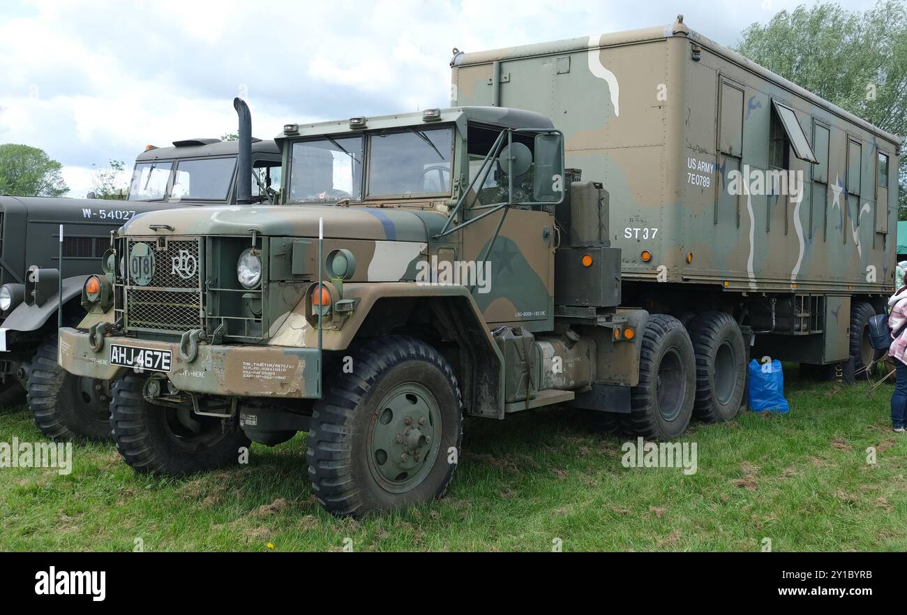 Military heavy vehicle with mobile command center Stock Photo - Alamy