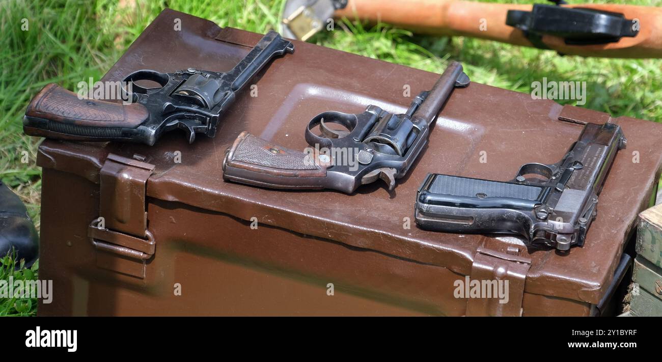 World war two allied service pistols Stock Photo - Alamy
