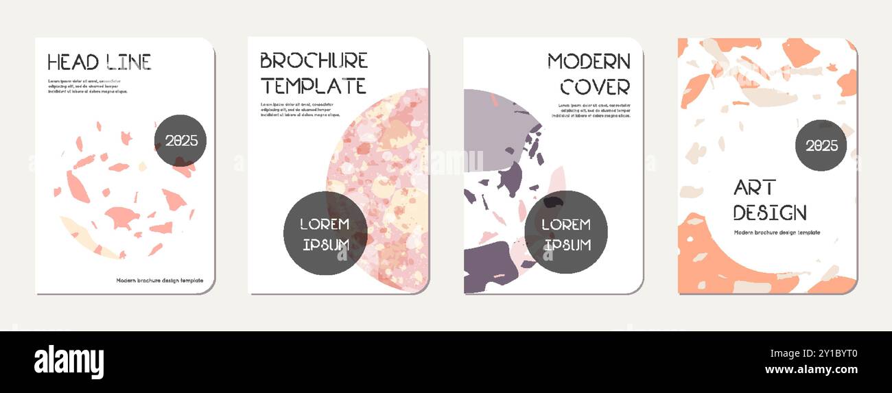 Notepad cover design. Terrazzo abstract background made of natural ...