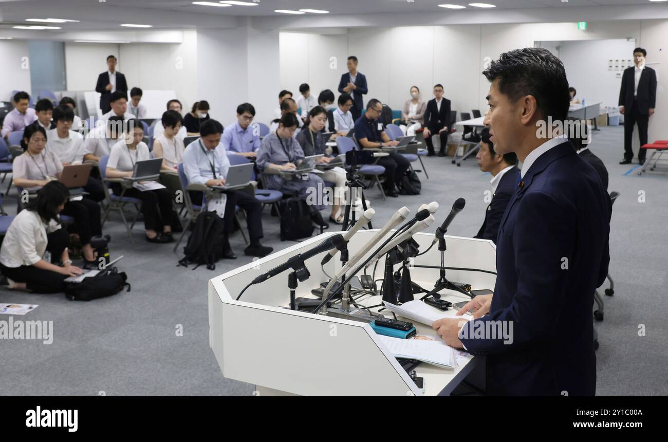 Kenta Izumi, leader of the Constitutional Democratic Party (CDP) of ...