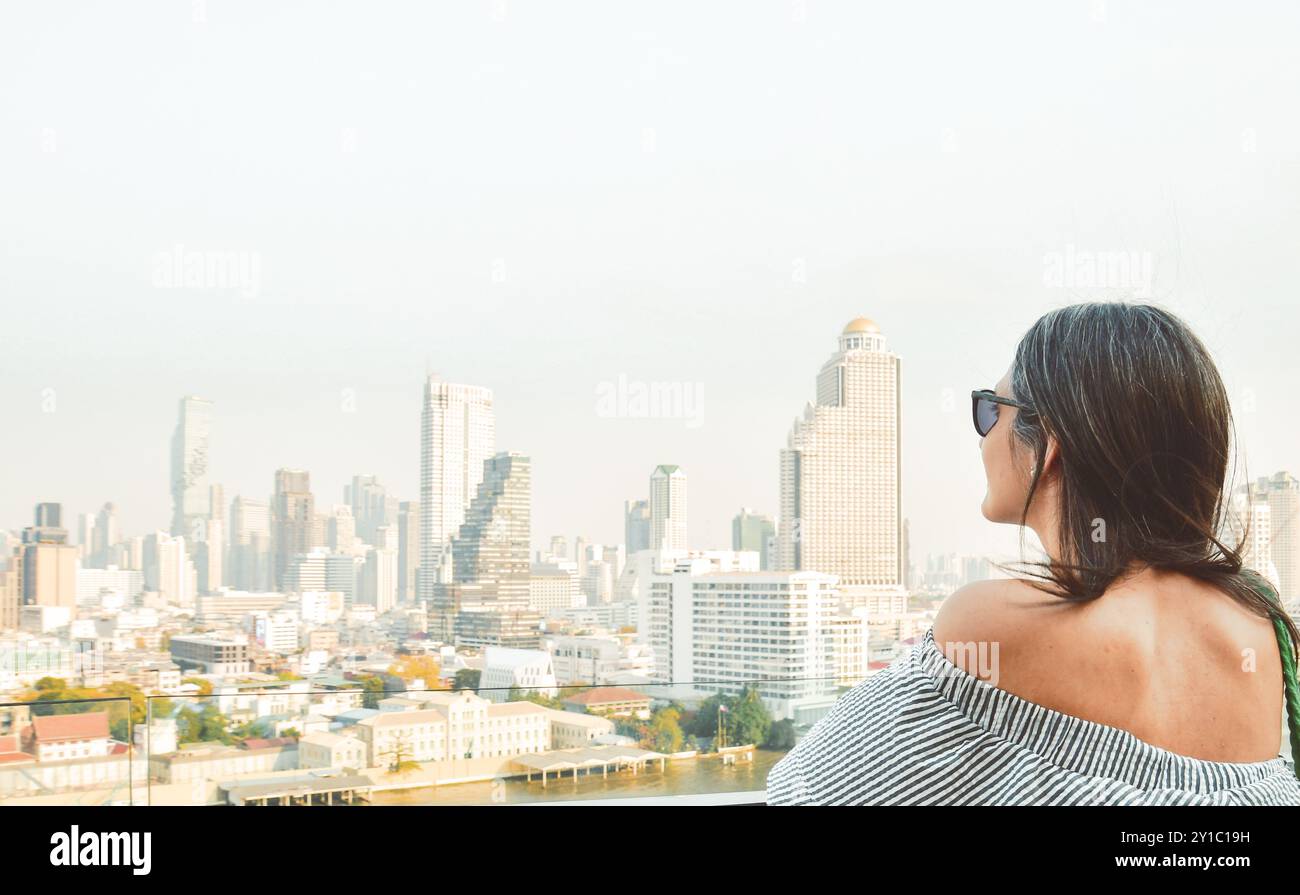 Bangkok, Thailand - 11th february, 2024:caucasian woman tourist enjoy ...