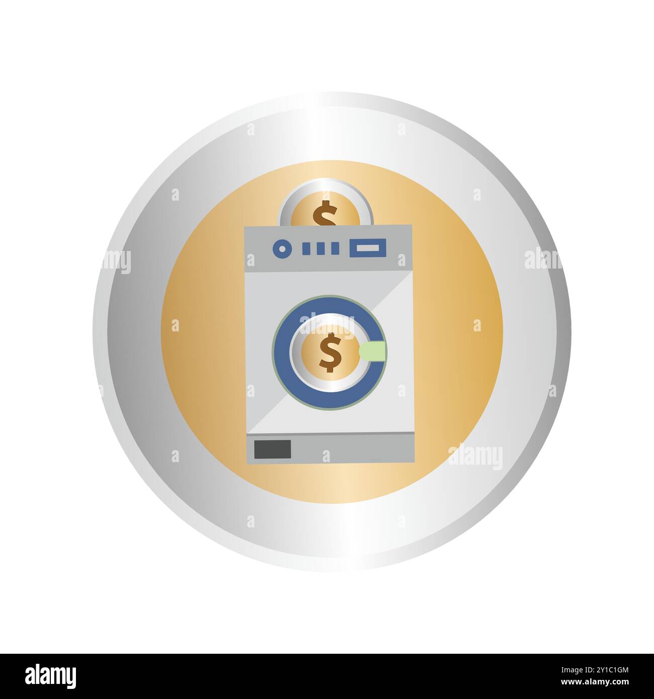 Washing machine with dollar coins Stock Vector Image & Art - Alamy