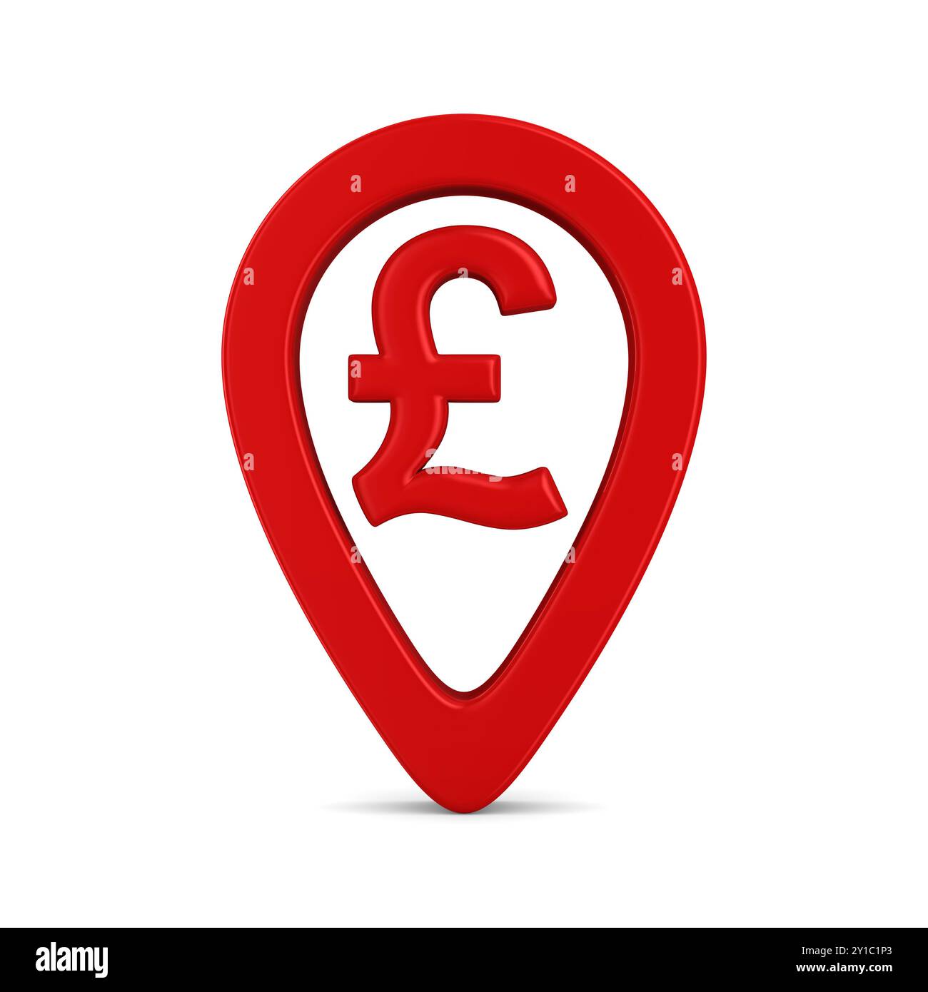 Red pointer marker on white background. Isolated 3D illustration Stock ...