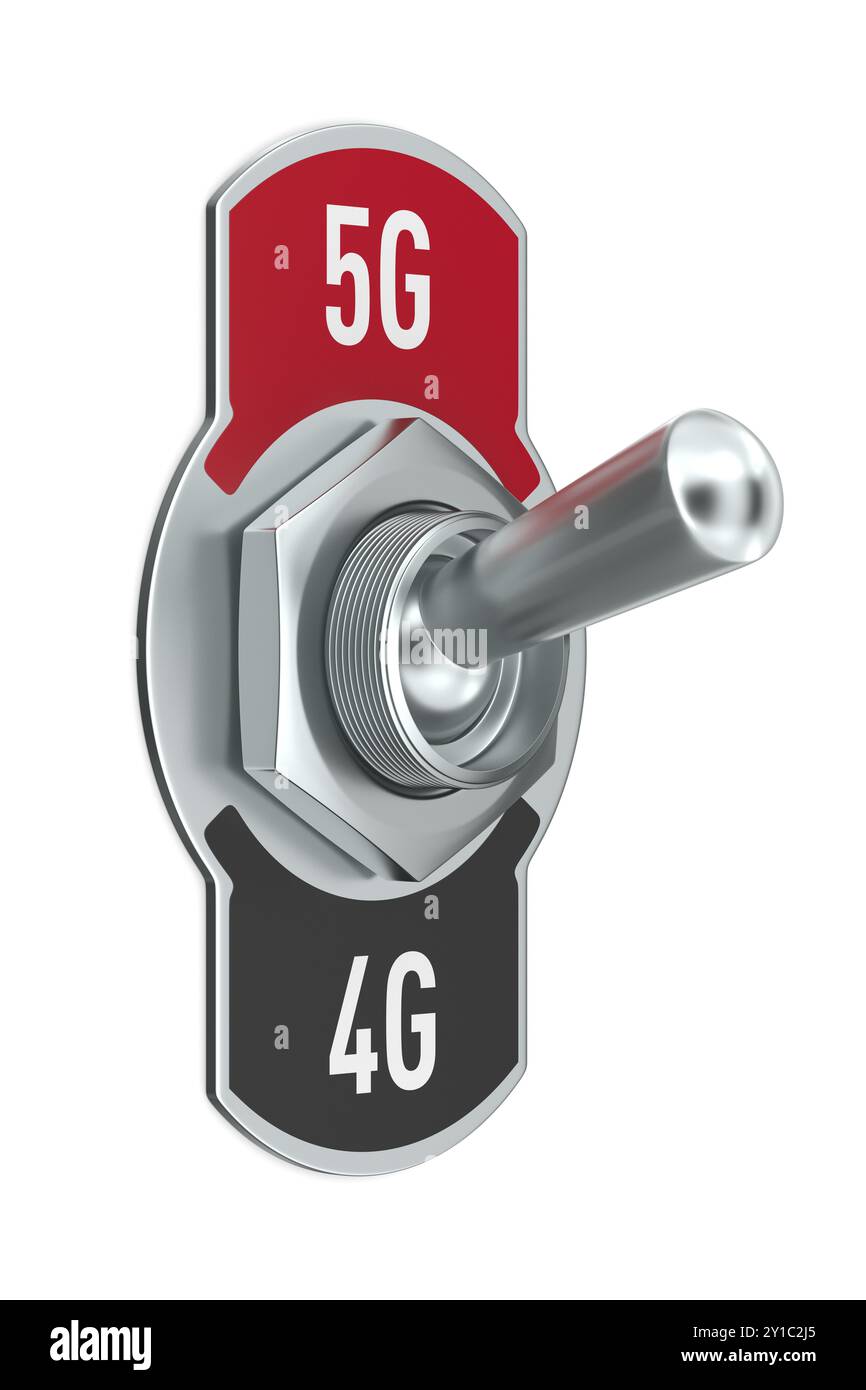 5G toggle switch on white background. Isolated 3D illustration Stock ...