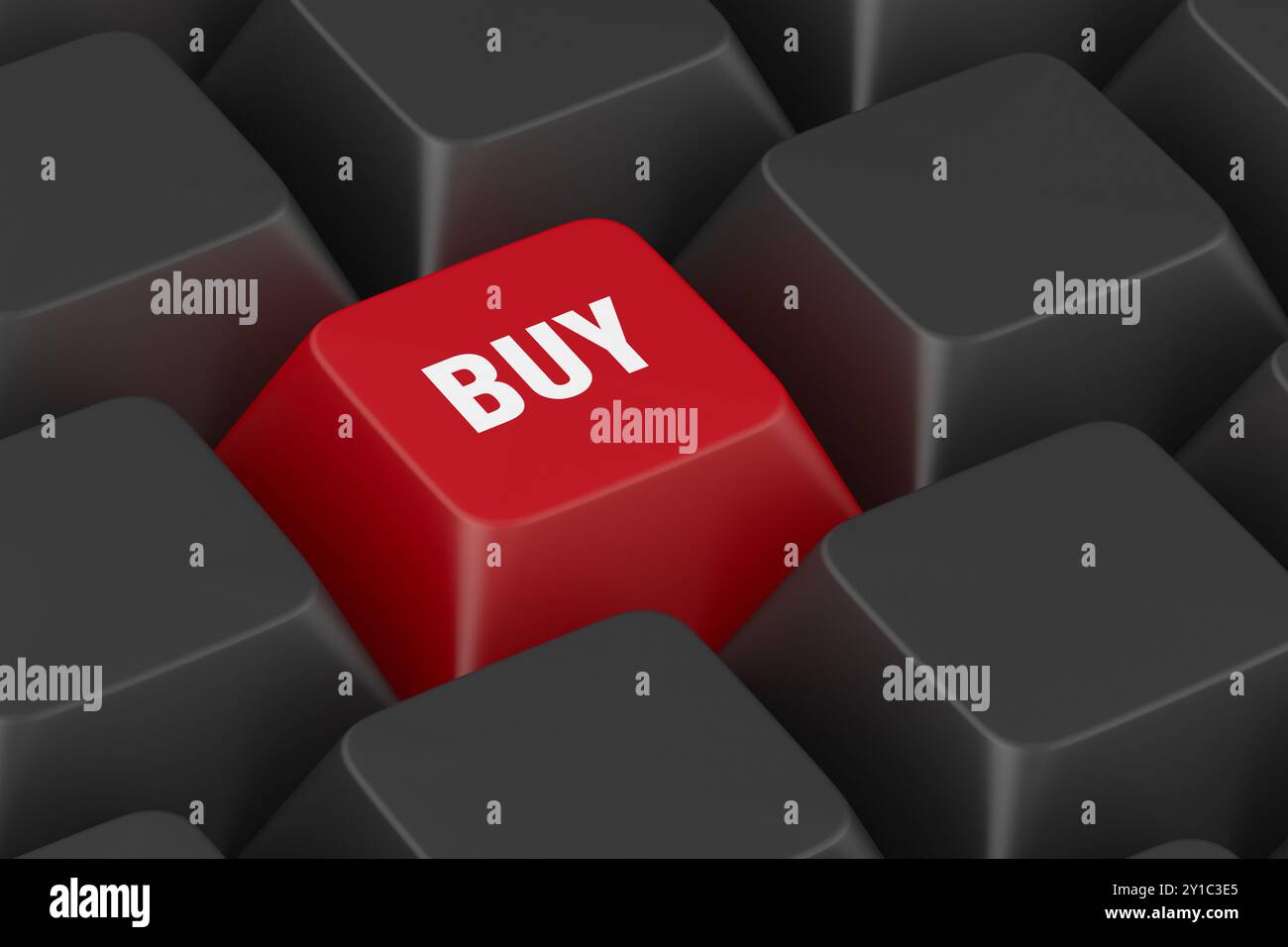 Red push button with text buy. 3D illustration Stock Photo - Alamy