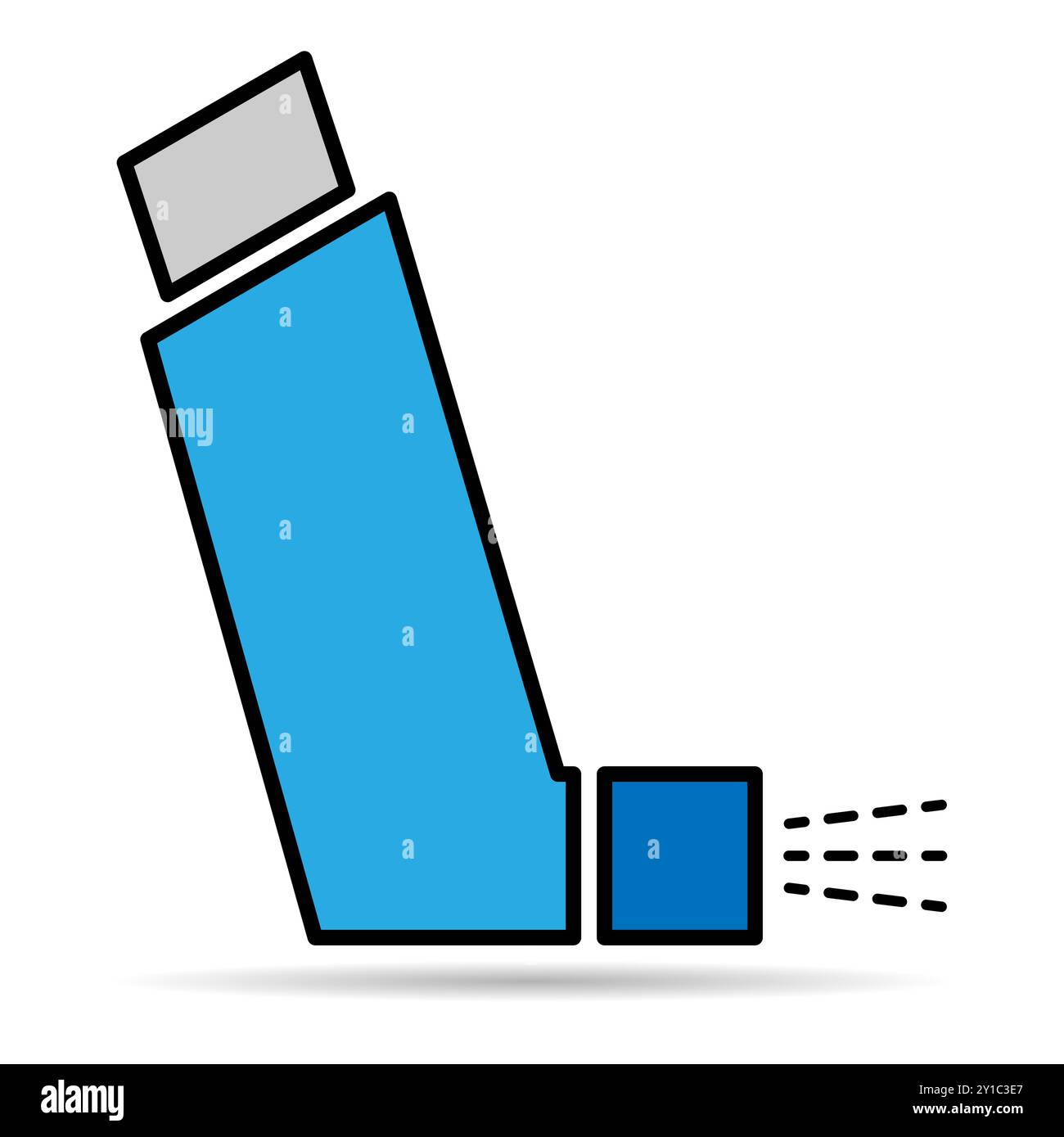 Asthma inhaler design shadow icon, medicine health care sign, graphic ...