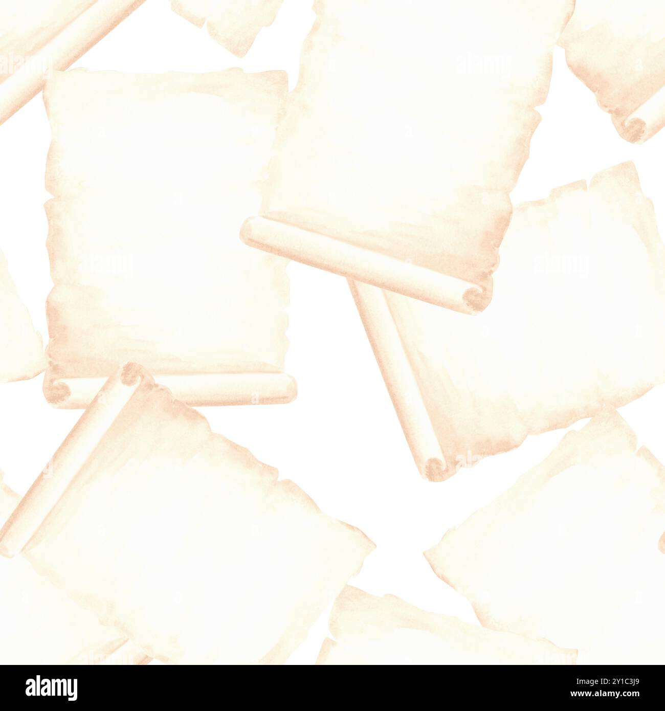 Old paper sheets, parchment scroll. Aged papyrus pages. Seamless ...