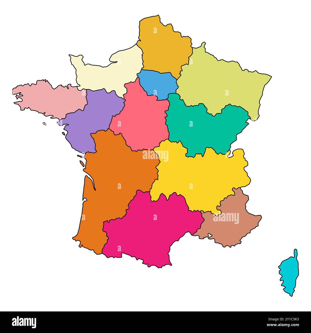 France regions map symbol shape, travel web flat concept icon symbol ...